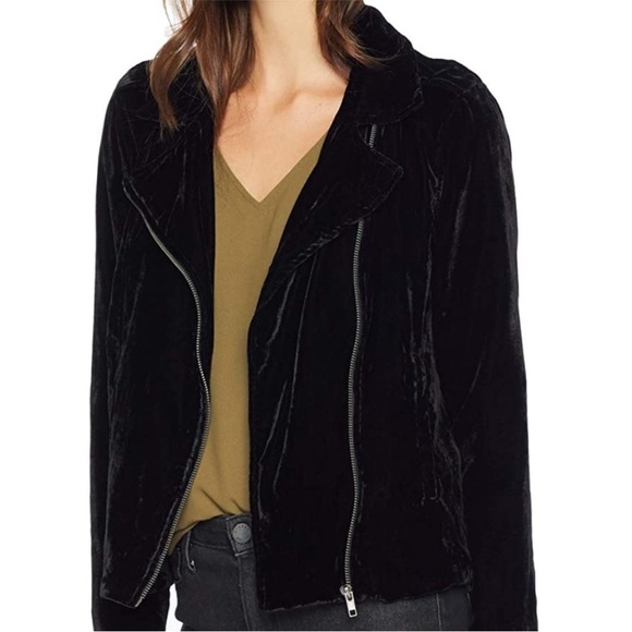 BB Dakota | Jackets & Coats | Bb Dakota Velvet Moto Jacket Black Small ...